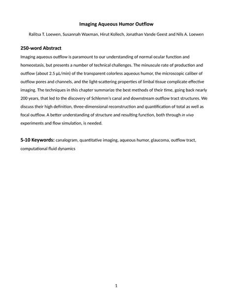 Image result for Aqueous Humor Outflow