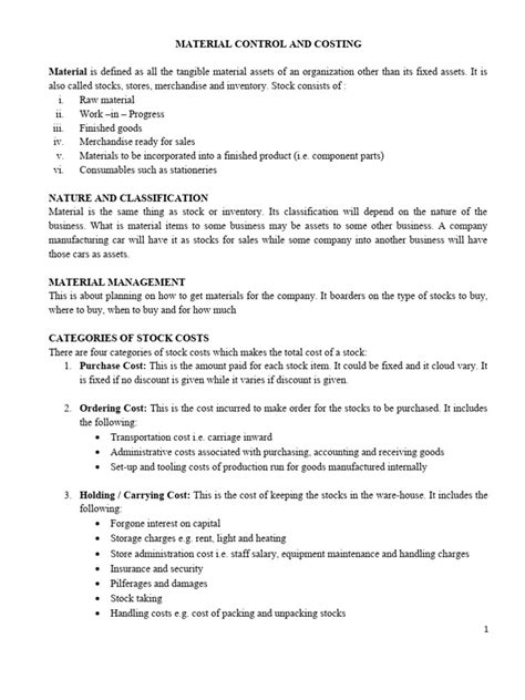 Image result for Material Control PDF