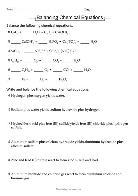 Image result for Balance Equations Worksheet
