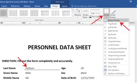 Image result for How to Float Text Over Lines Using Word