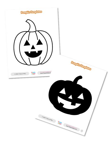Pumpkin Templates - Free Printable - 7 Days of Play