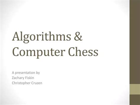 PPT - Algorithms & Computer Chess PowerPoint Presentation, free ...