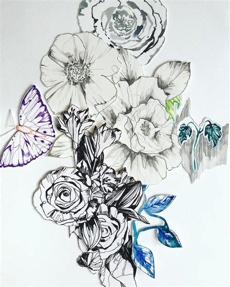 Image result for How to Make a Collage Using a Drawing of a Flower