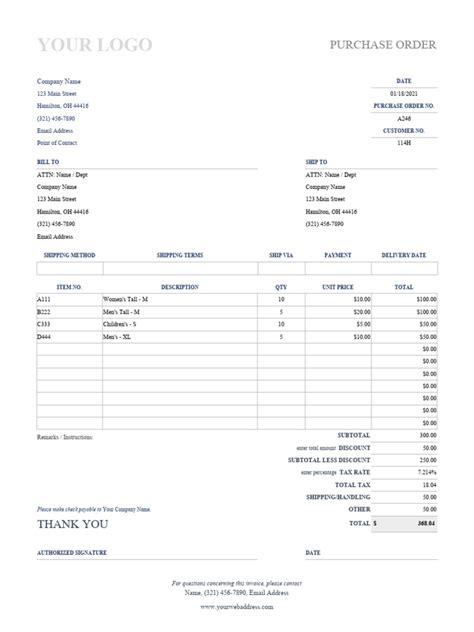 IC Generic Purchase Order Template 9181 | PDF | Market (Economics ...