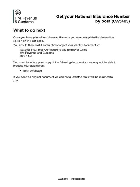 Image result for National Insurance Number Application