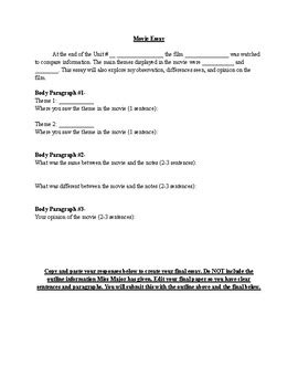 Image result for Reflection Paper Movie Example