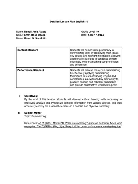 Image result for Summarizing Lesson