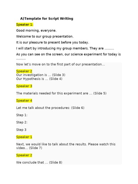 Image result for PowerPoint Presentation Script Examples