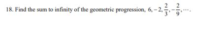 Image result for Geometric Progression Sum to Infinity