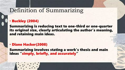 Image result for Summarizing Definition