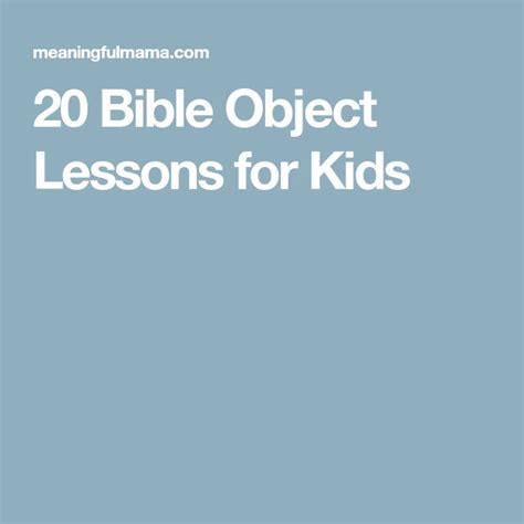 Image result for Object Lesson for Little Kids