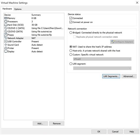 Image result for Virtual Machine Settings Windows 7 No Network