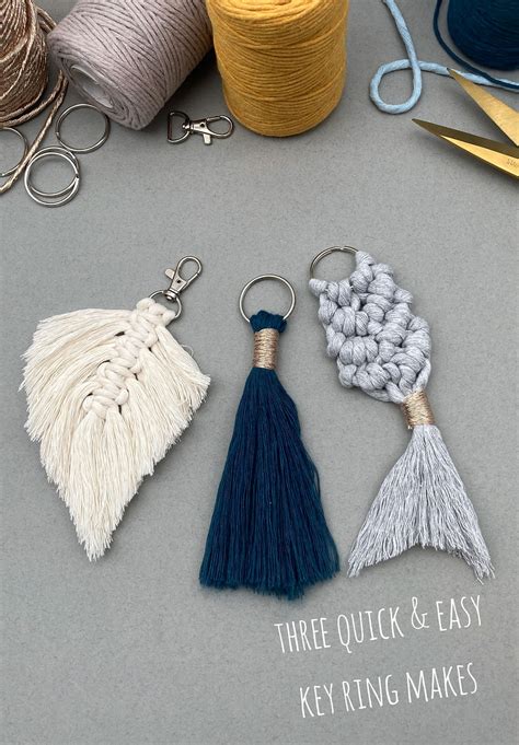 Image result for Macrame Key Ring Designs Using Beads
