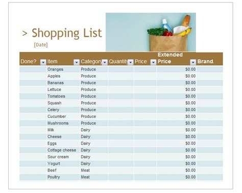 Image result for Shopping List Template Simple Note