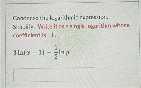 Image result for Condense Expression to a Single Logarithm