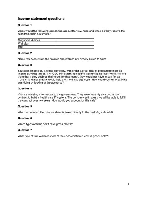 Image result for Income Statements Question Examples