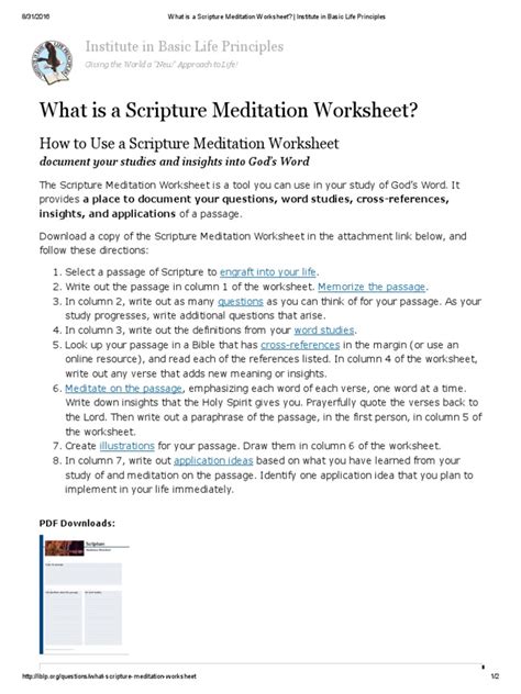 Image result for Scripture Meditation Worksheets