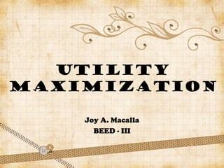 Image result for Utility Maximization with Integrals