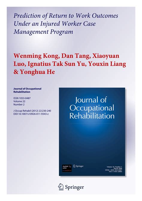 Image result for Injured Worker Return to Work Program