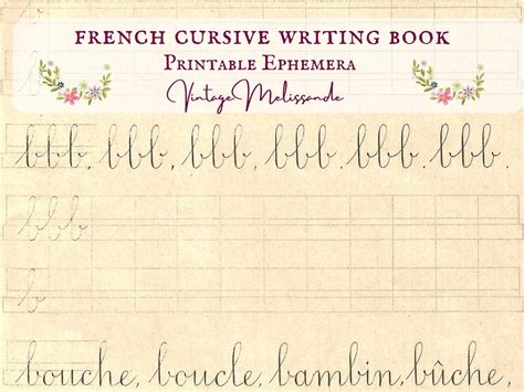 Image result for French Cursive Example