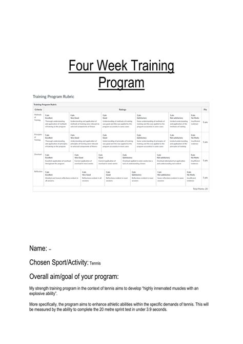 Image result for 4 Week Training Program Example