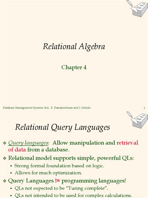 Image result for Relational Algebra in Database PDF
