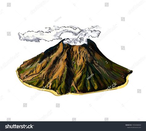Image result for Volcano Drawing