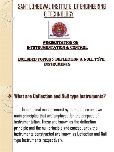 Image result for Null and Deflection Type Instruments