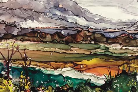 Image result for Painting Landscape Using Alcohol Inks