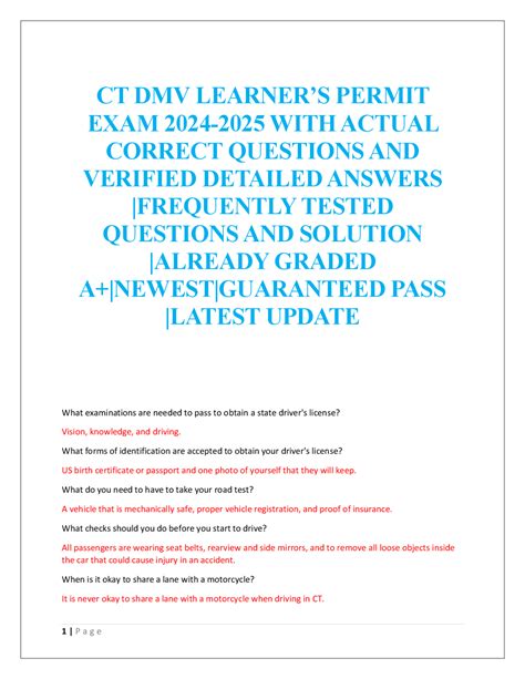 Image result for CT Learner's Permit Study Guide