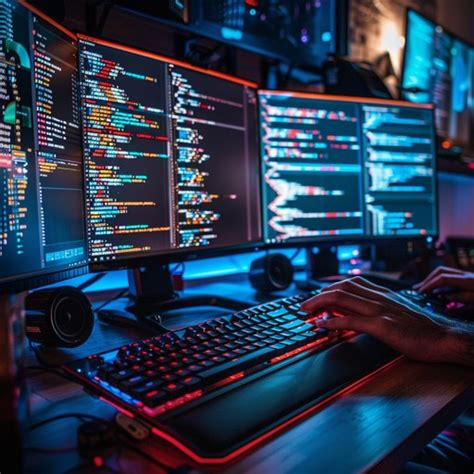 Image result for Tech Workspace with Coding Overlay