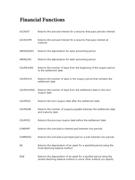 Image result for Financial Exce Functions PDF