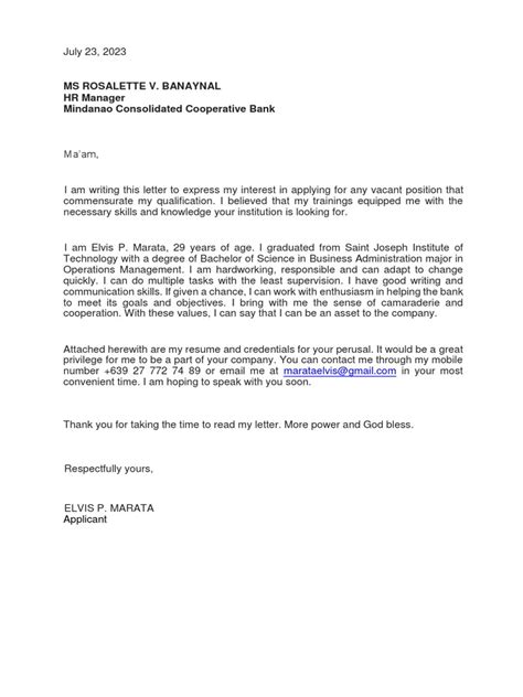 Image result for Write Application Letter