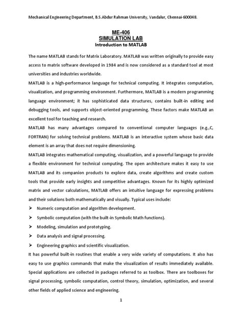 Image result for MATLAB Lab Manual PDF