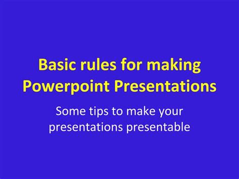 Image result for Basic Rules On PowerPoint Slides
