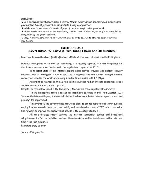 Science And Technology Writing In Campus Journalism Example at Susanne ...