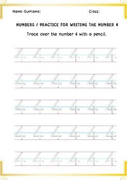 Image result for Practice Writing Number 4