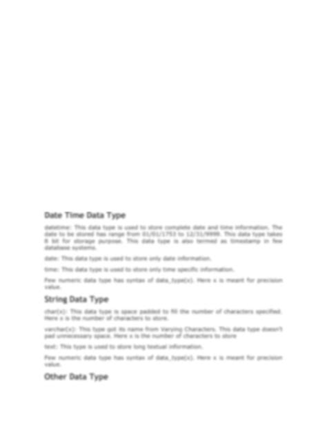 Image result for SQL Database Data Types