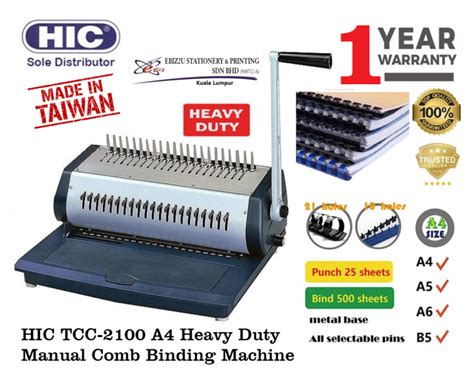 Image result for Hic Comb Binding Machine