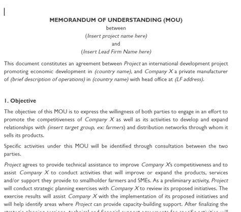 Image result for Army Mou Example