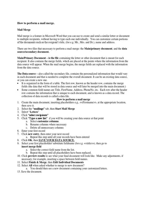 Image result for Tutorial for Mail Merge