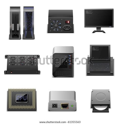 Server Pc Vector Icon Set Stock Vector (Royalty Free) 61355563 ...