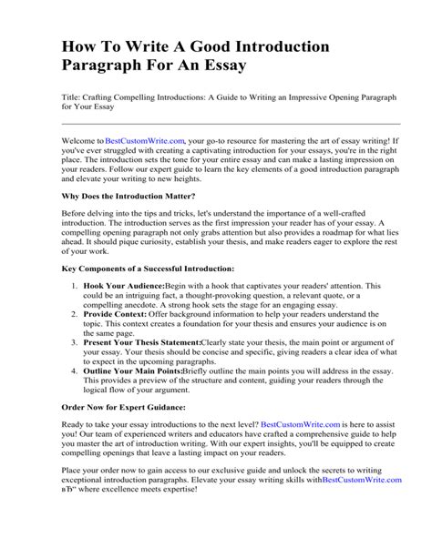 Image result for Good Introduction Paragraph