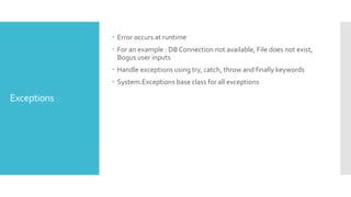 Image result for How Exception Handling Is Done in C Sharp