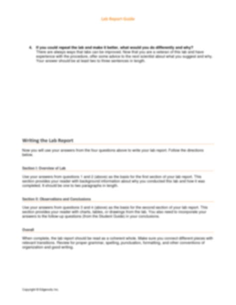 Image result for High School Descriptive Lab Report Guide Example