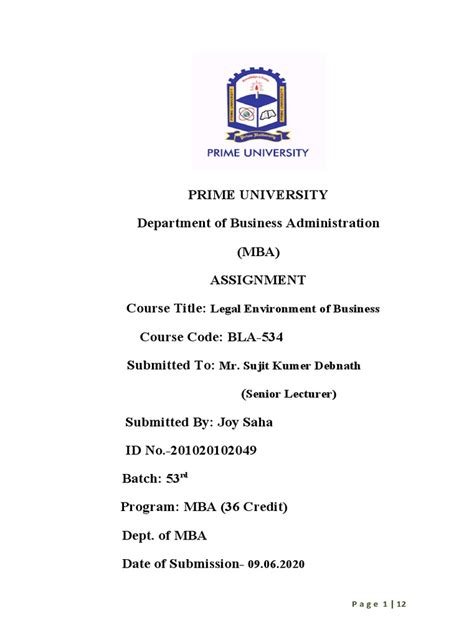 Image result for Law Assignment Sample PDF