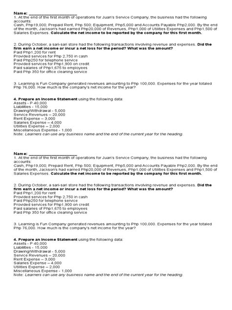 Image result for Income Statements Question Examples