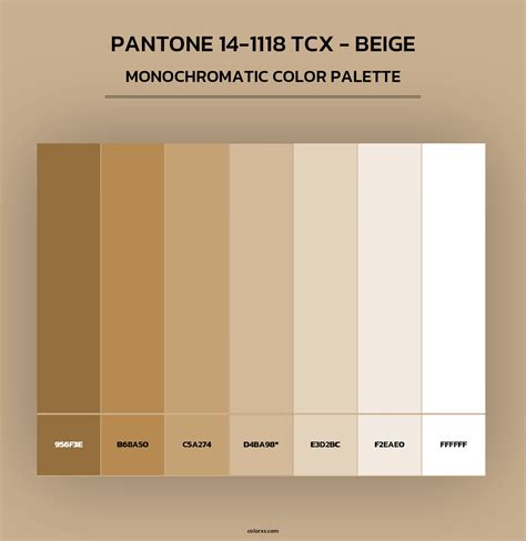 PANTONE 14-1118 TCX - Beige color palettes - colorxs.com
