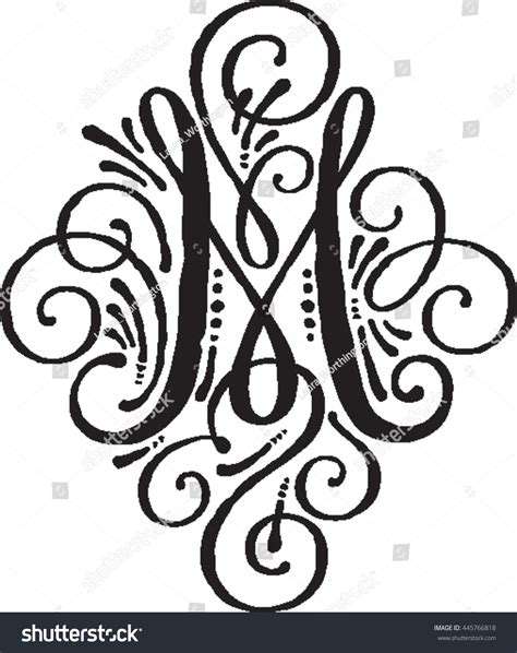 Image result for Script Monogram Letter M