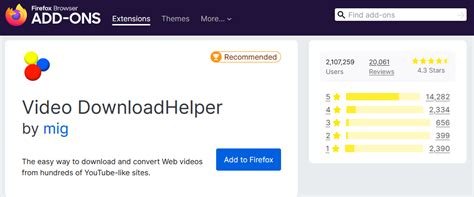 Image result for Video DownloadHelper Firefox Addon